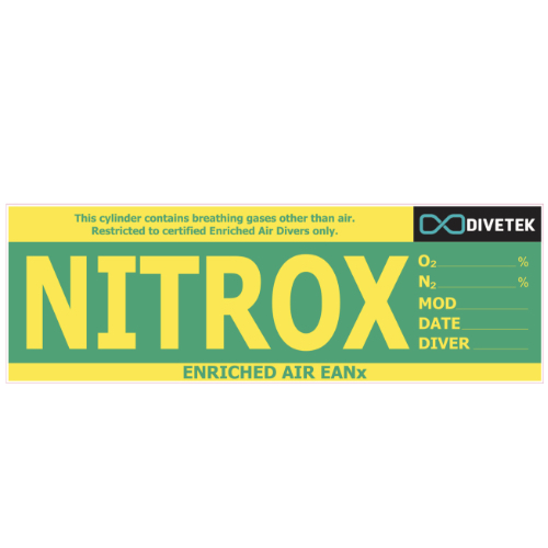 Nitrox Sticker Big - 🇿🇦 Divetek - Scuba Store - SHOP NOW